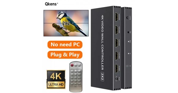 4 Channel Video Wall Controller Processor 2x2 4 TV Splicing Display Unit