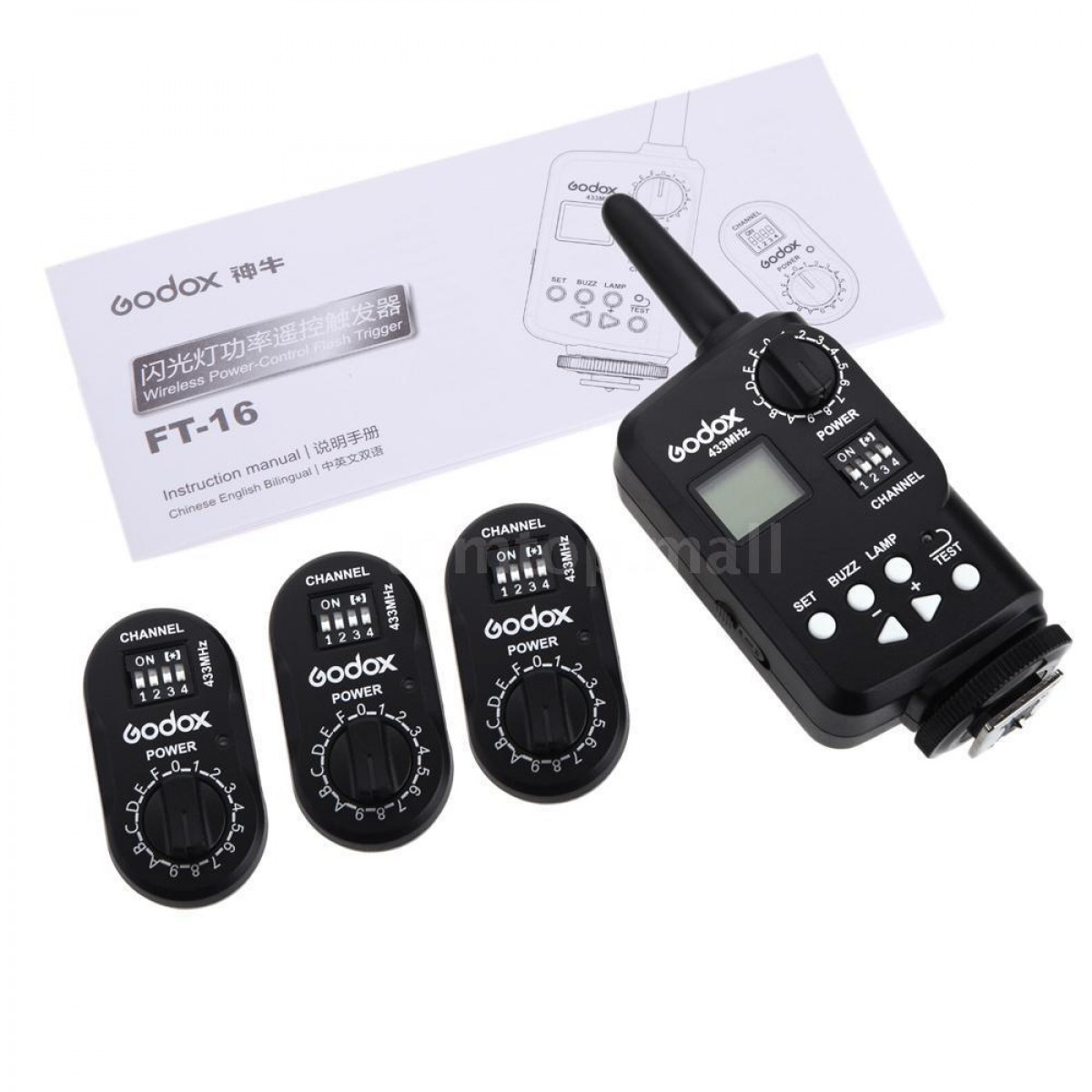 Godox FT-16 Wireless Controller Flash Trigger With 3Pcs Receiver FTR-16