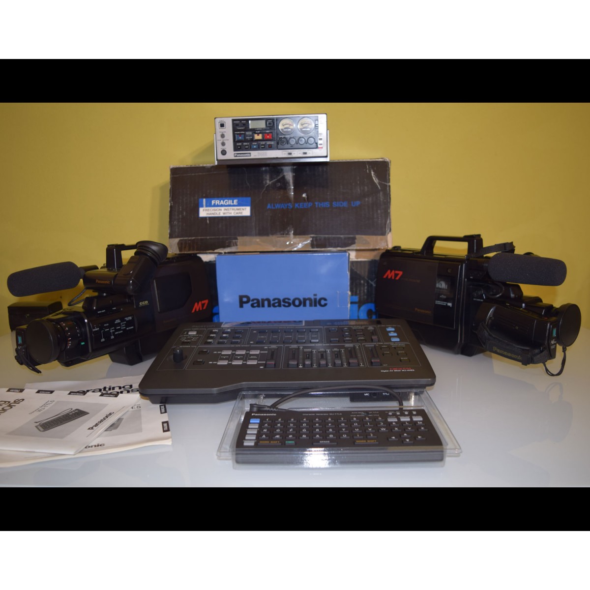 Dual Setup Vintage Panasonic VHS NV-M7 Camcorders + WJ-AVE5 Video Mixer ...